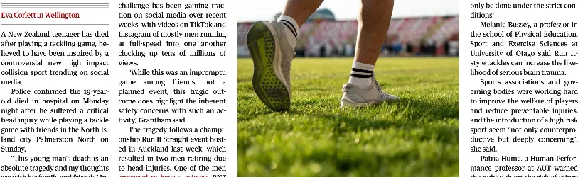 New Zealand teenager dies after tackle game linked to viral Run It Straight challenge - PressReader