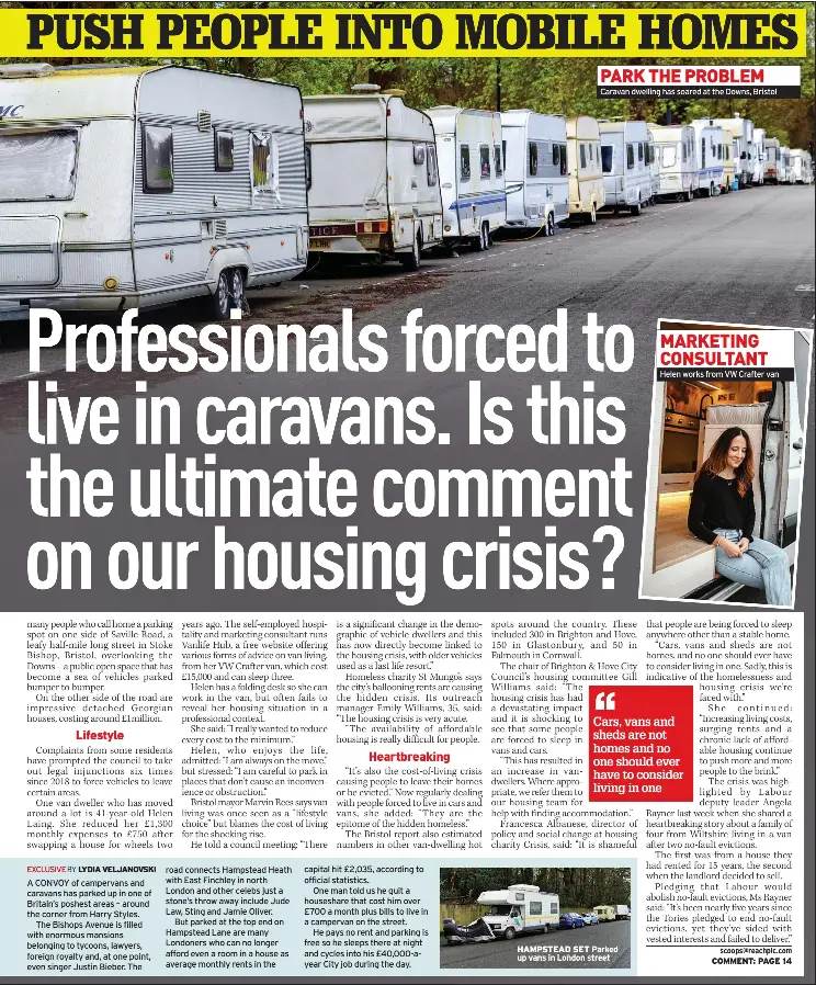 STEEP RENTS PUSH PEOPLE INTO MOBILE HOMES Profession­als forced to live in caravans. Is this the ...