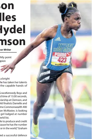 Wilson hurdles from Hydel to Clemson - PressReader