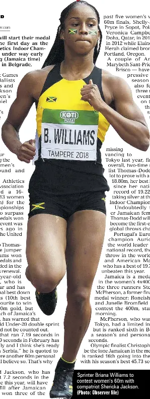 Jamaica begin World Indoor medal hunt Friday - PressReader