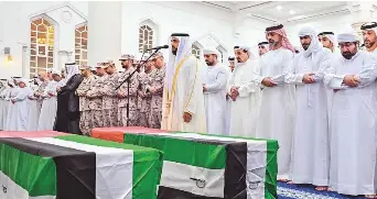 Ajman Ruler performs funeral prayers for martyred soldiers - PressReader