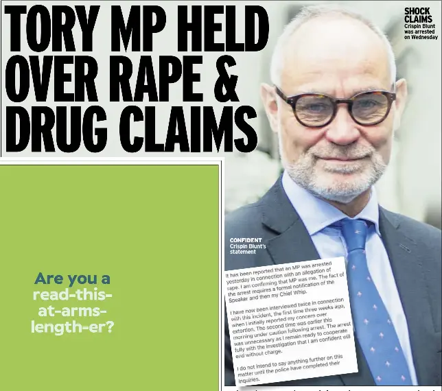 TORY MP HELD OVER RAPE & DRUG CLAIMS - PressReader