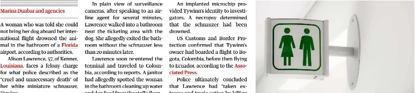 Woman charged with drowning pet dog in Florida airport bathroom ...