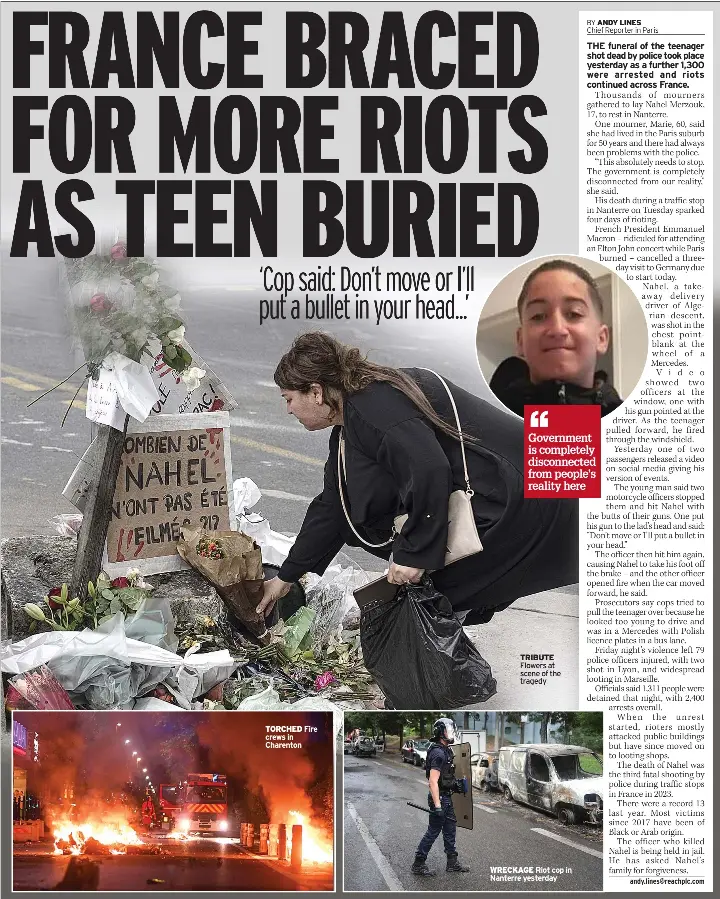 FRANCE BRACED FOR MORE RIOTS AS TEEN BURIED - PressReader