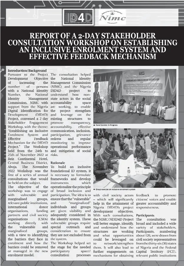 REPORT OF A 2-DAY STAKEHOLDE­R CONSULTATI­ON WORKSHOP ON ESTABLISHI­NG AN INCLUSIVE ENROLMENT ...
