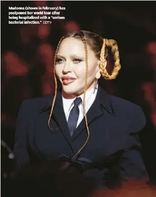 Madonna puts off tour after infection forces weekend stay in ICU - PressReader