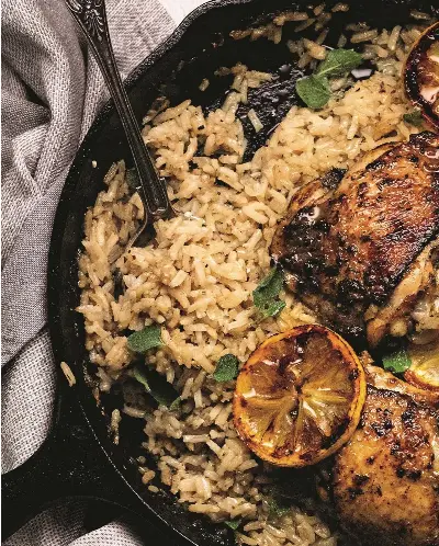 ONE-POT BAKED GREEK CHICKEN & LEMON RICE - PressReader