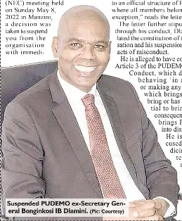 PUDEMO suspends IB Dlamini - PressReader