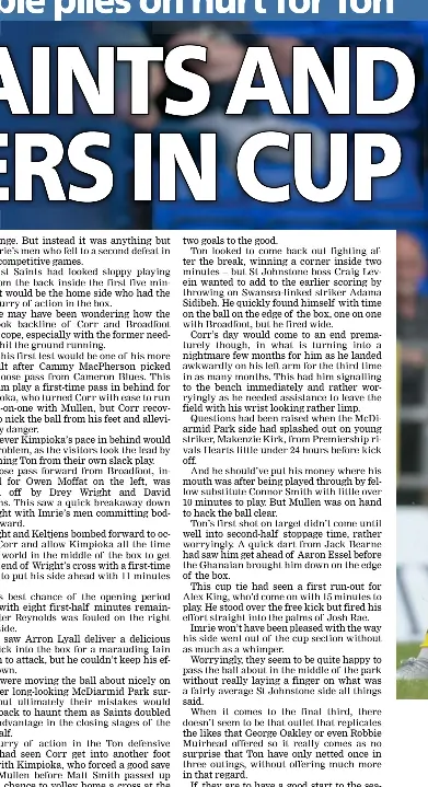 IT’S SAINTS AND SINNERS IN CUP - PressReader