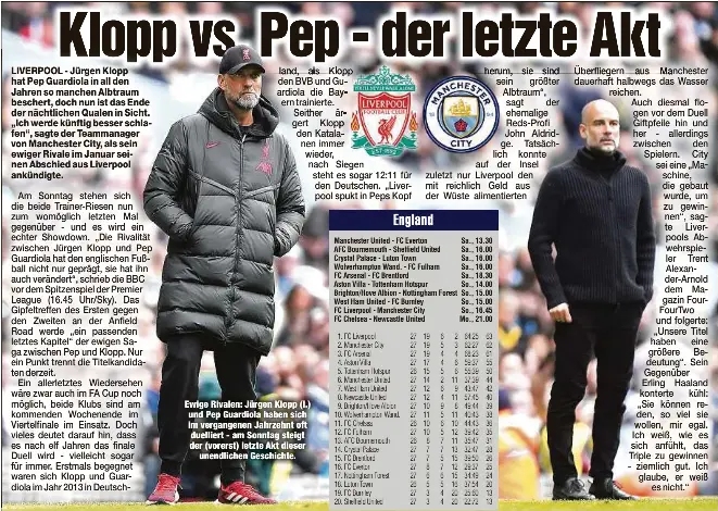 Klopp vs. Pep - der letzte Akt - PressReader