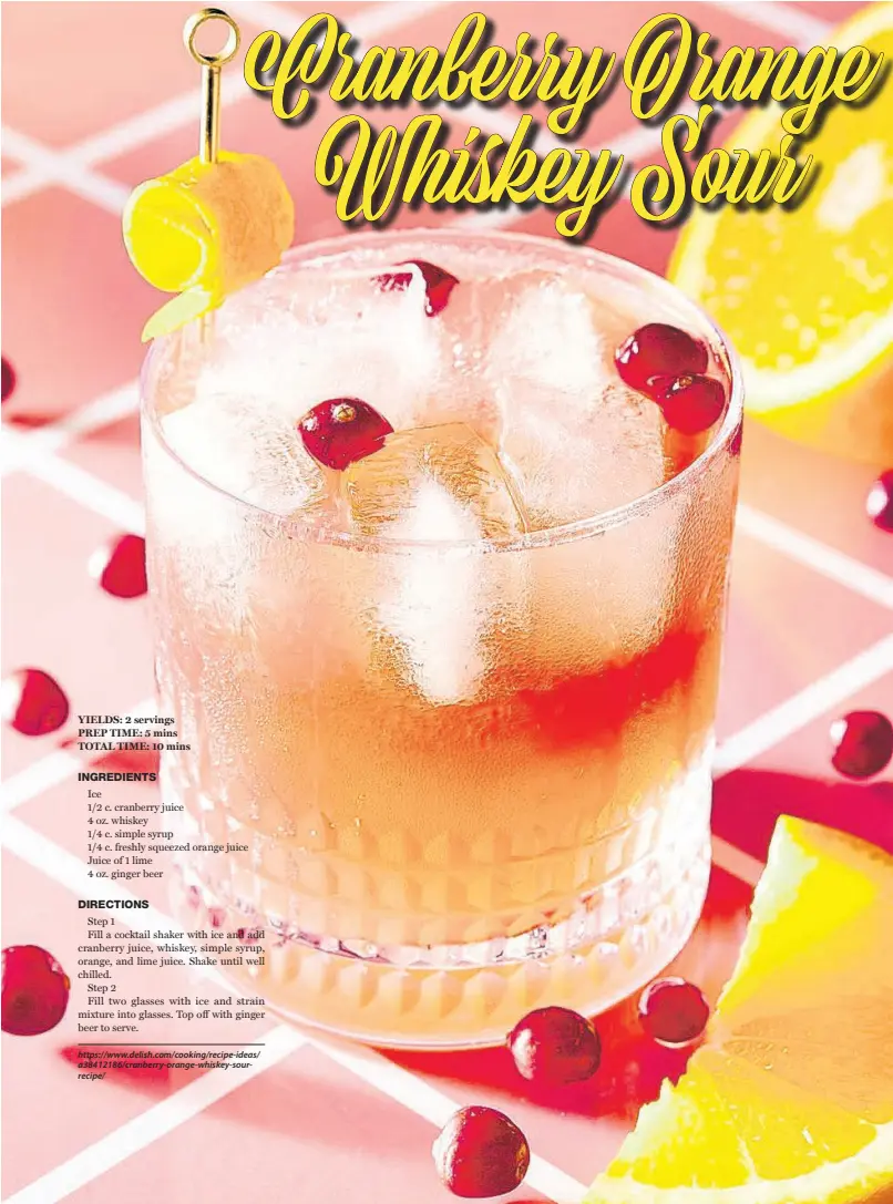 Cranberry Orange Whiskey Sour - PressReader