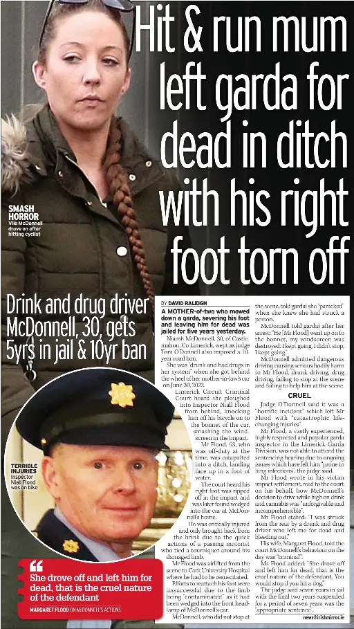 Hit & run mum left garda for dead in ditch with his right foot torn off ...