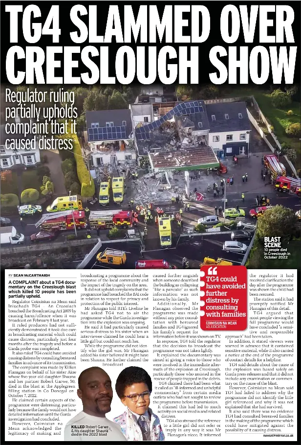 TG4 SLAMMED OVER CREESLOUGH SHOW - PressReader