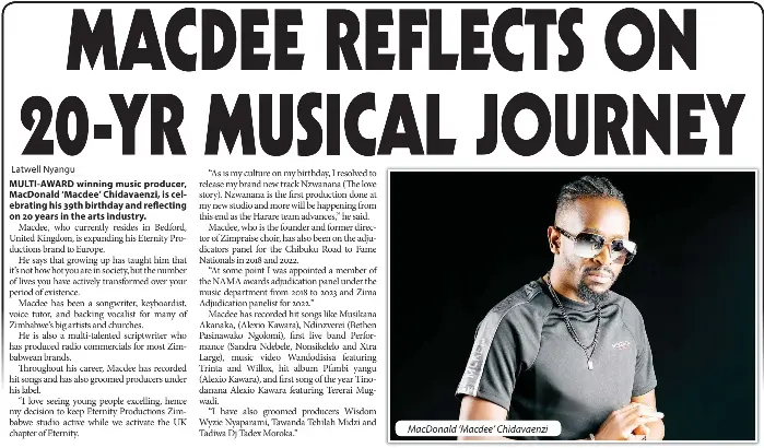MACDEE REFLECTS ON 20-YR MUSICAL JOURNEY - PressReader