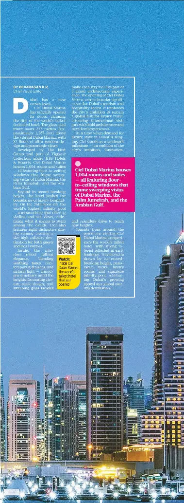 Ciel Dubai Marina: 377m of luxury and sky-high ambition - PressReader