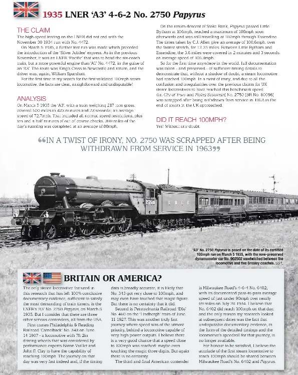 1935 LNER ‘A3’ 4-6-2 No. 2750 Papyrus - PressReader