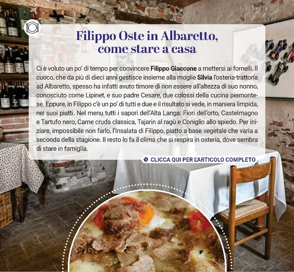 Filippo Oste in Albaretto, come stare a casa - PressReader