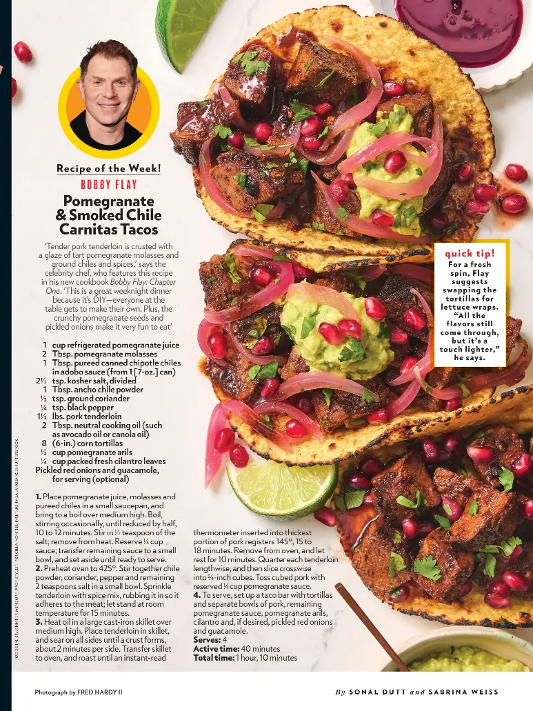 Pomegranat­e & Smoked Chile Carnitas Tacos - PressReader