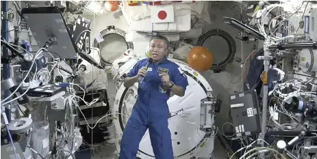 Wakata enjoys life in zero gravity on ISS - PressReader