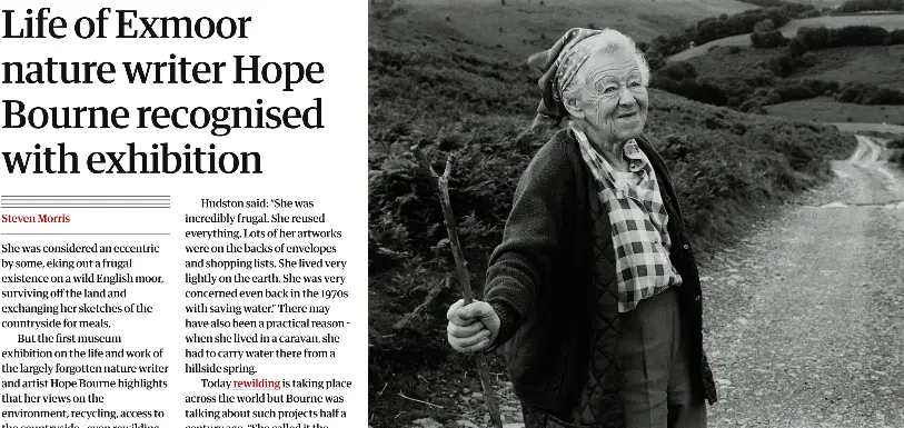 Life of Exmoor nature writer Hope Bourne recognised with exhibition ...