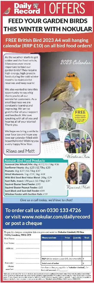 FEED YOUR GARDEN BIRDS THIS WINTER NOKULAR - PressReader