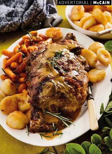 MAIN ROAST LEG OF LAMB WITH CARROTS AND POTATOES - PressReader