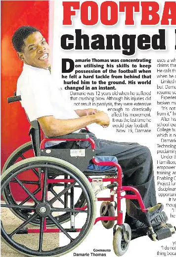 FOOTBALL TACKLE changed Damarie’s life - PressReader
