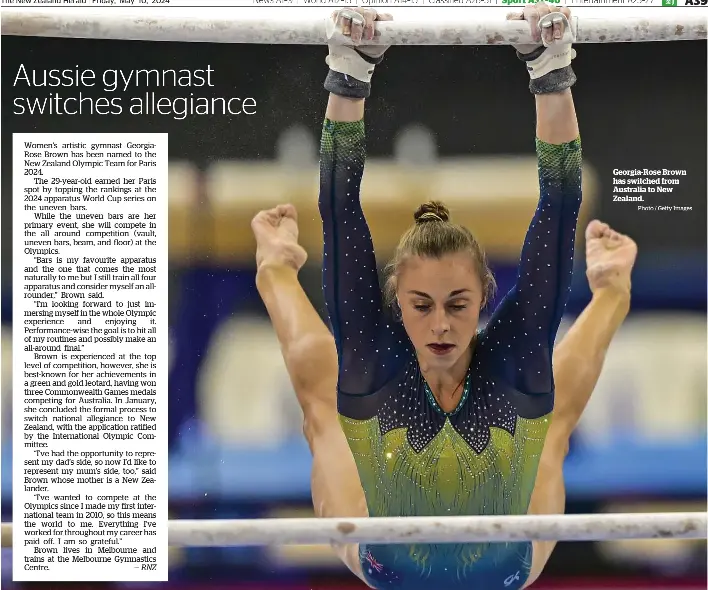 Aussie gymnast switches allegiance - PressReader