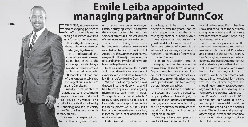 Emile Leiba appointed managing partner of DunnCox - PressReader