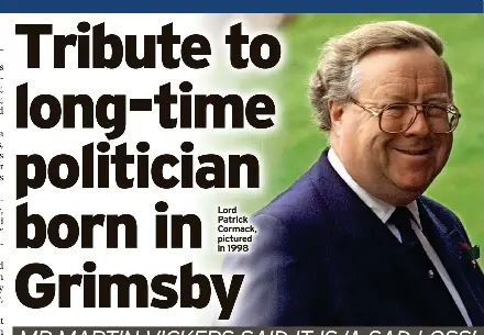 Tribute to long-time politician born in Grimsby - PressReader