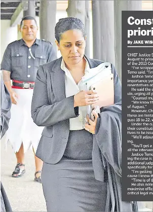 Constituti­on case top priority – Chief Justice - PressReader