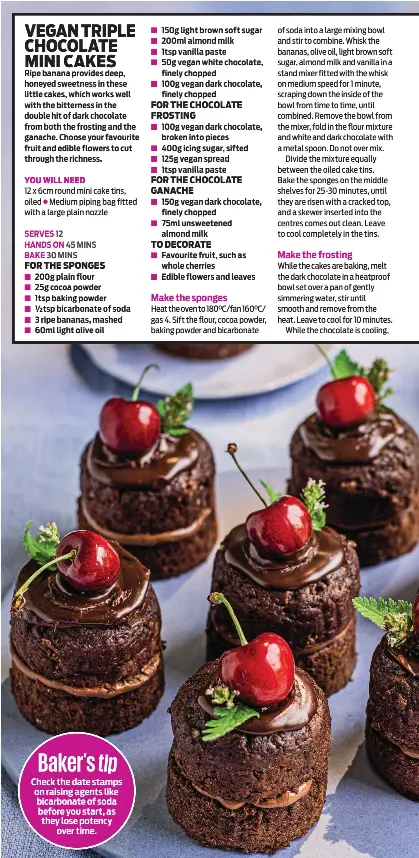 VEGAN TRIPLE CHOCOLATE MINI CAKES - PressReader