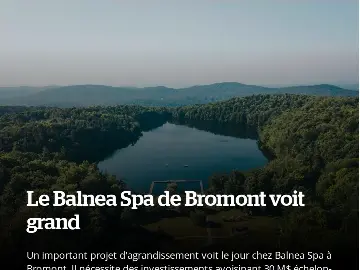 Le Balnea Spa de Bromont voit grand - PressReader
