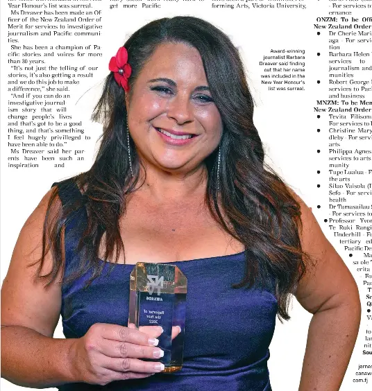 Barbara Dreaver Among New Zealand Honours List - PressReader
