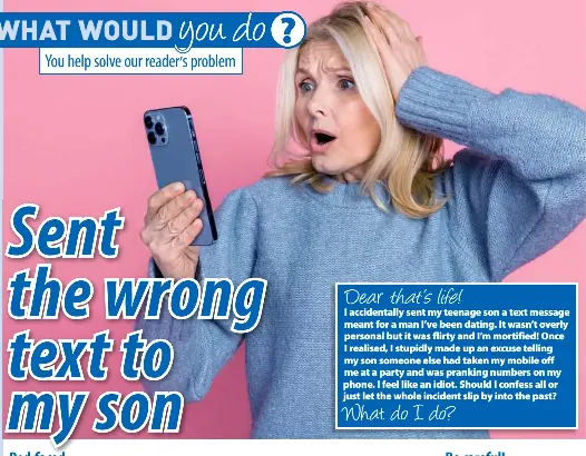 Sent the wrong text to my son - PressReader