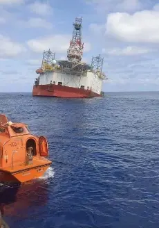 Drilling rig goes under water - PressReader