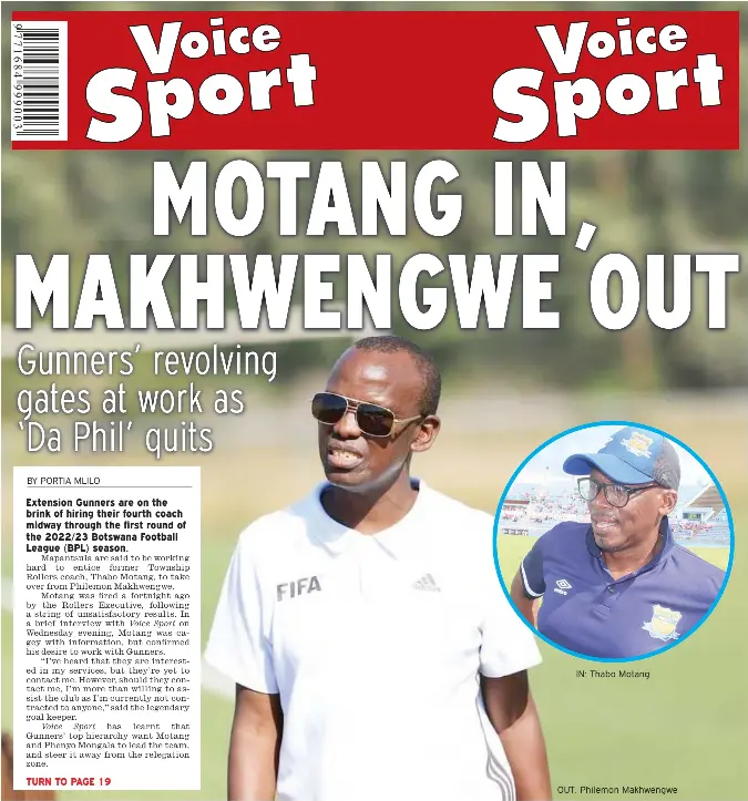 MOTANG IN, MAKHWENGWE OUT - PressReader