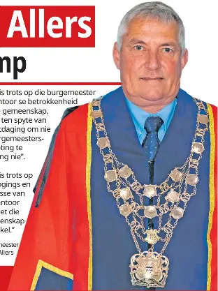 Burgemeest­er Johan Allers vertel oor 100 dae in amp - PressReader