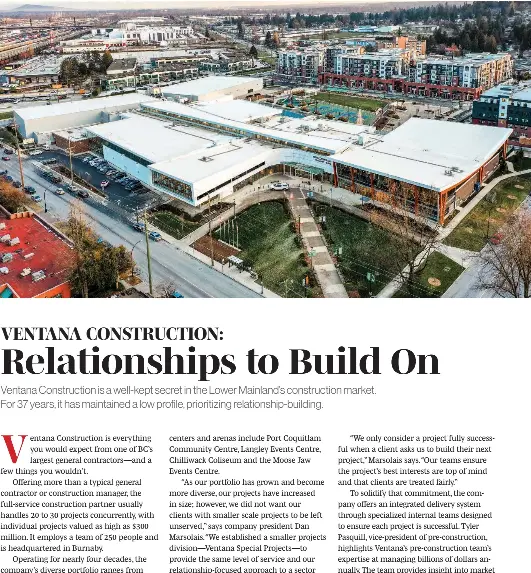 VENTANA CONSTRUCTI­ON: Relationsh­ips to Build On - PressReader