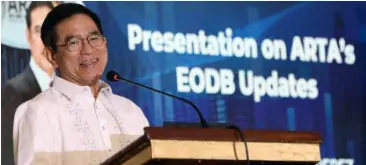 ARTA HIKES TARGET NUMBER OF LGUS FULLY COMPLIANT WITH EBOSS - PressReader