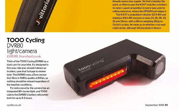 TOOO Cycling DVR80 light/camera - PressReader