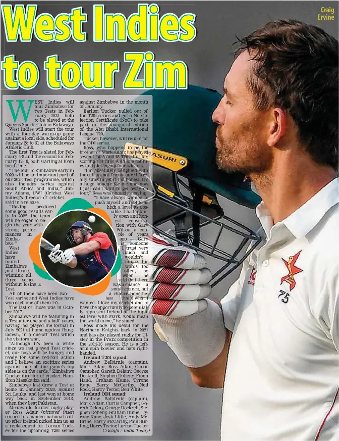 West Indies to tour Zim - PressReader