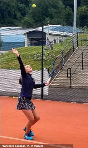 Teen aiming high in her ambition to be champion tennis player of the ...