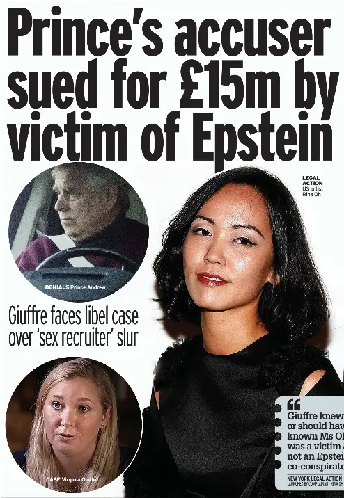 Prince’s accuser sued for £15m by victim of Epstein - PressReader