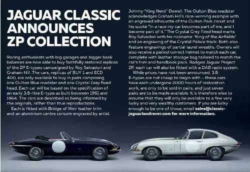 JAGUAR CLASSIC ANNOUNCES ZP COLLECTION - PressReader