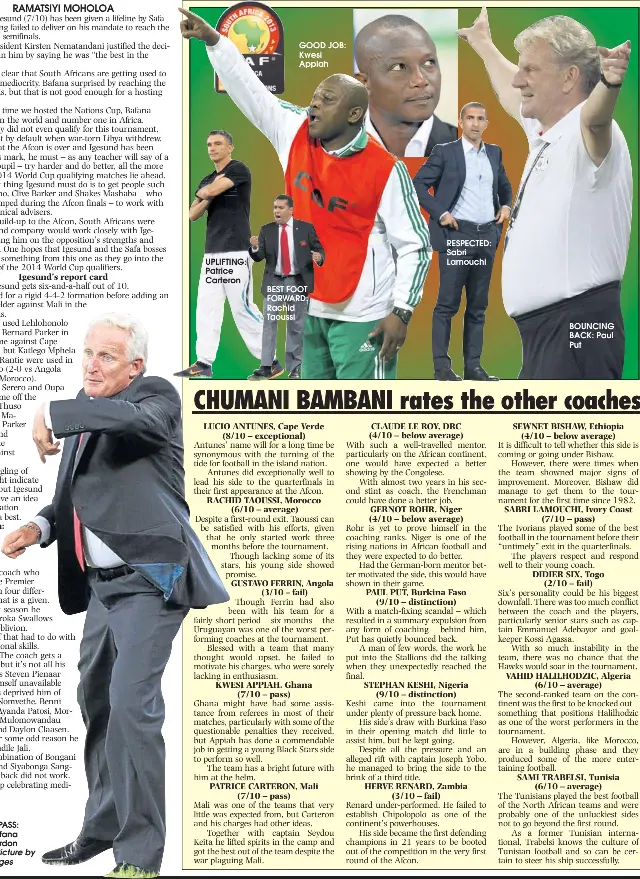 CHUMANI BAMBANI rates the other coaches - PressReader