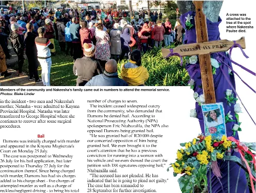 Innocent victim killed in Knysna honoured by community - PressReader