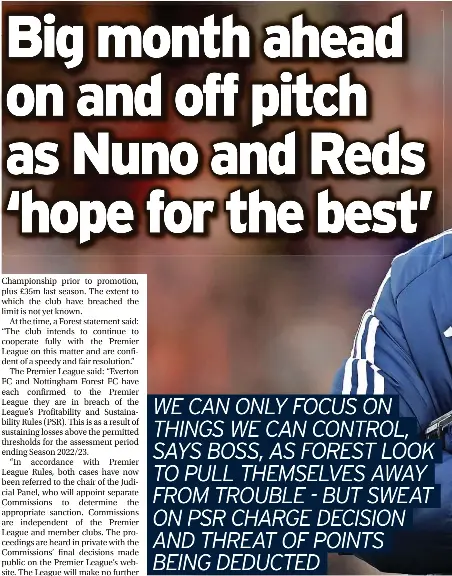 Big month ahead on and off pitch as Nuno and Reds ‘hope for the best’ - PressReader