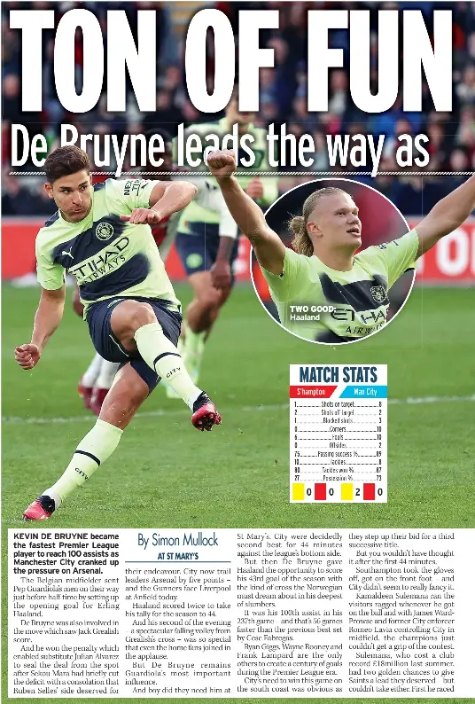 TON OF FUN De Bruyne leads the way as FOR KEV - PressReader