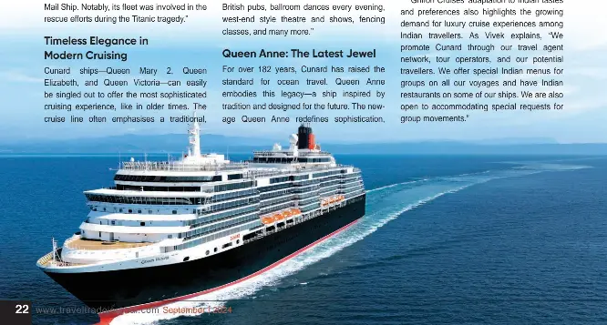 Griffon offers exclusive British cruise experience­s for Indian travellers with Cunard - PressReader
